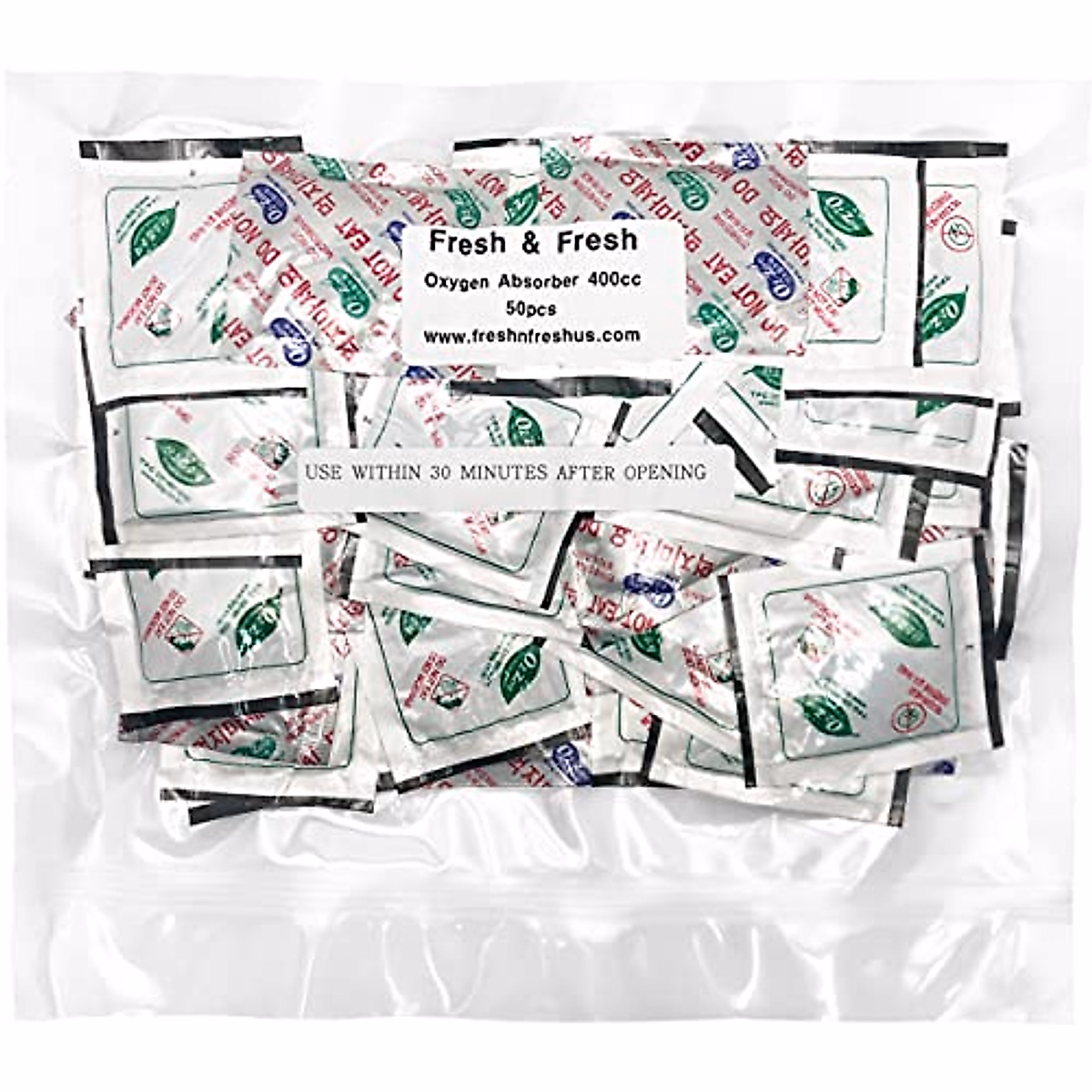 400 CC [200 Packets] Premium Oxygen Absorbers for Food Storage, Oxygen Absorbers (4 Bag of 50 Packets) - ISO 9001 Certified Facility Manufactured