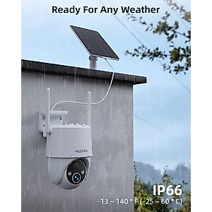 MUBVIEW Solar Security Cameras Wireless Outdoor, 2K 360° PTZ Battery Powered Outdoor Camera, 2.4Ghz WiFi Home Security Camera, Color Night Vision, Motion Detection, 2-Way Audio, SD/Cloud Storage