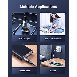 [10Gbps] USB C Female to USB Male Adapter, USB 3.1 A to USB C Adapter SuperSpeed Data Sync Compatible with iPhone 16/ iPhone 15 Plus Pro Max,Type-C Earphone, Laptop, Charger, Quest Link -Grey