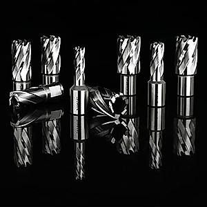OSCARBIDE Annular Cutter Set 13pcs 3/4"Weldon Shank 1"Cutting Depth and 7/16 to 1-1/16 inch Cutting Diameter Mag Drill Bits for Magnetic Drill Press with 2 pcs Pilot Pins