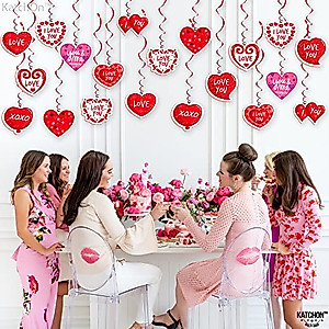 KatchOn, I Love You Valentines Hanging Swirls - Pack of 30, Valentines Day Decorations | Valentines Heart Decorations for Valentines Day Decor | Hanging Hearts Decorations for Valentines Decorations.