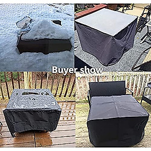 QINY Furniture Waterproof Cover Sofa Rain Garden Patio Protective Cover Black and Silver，for Rattan Table Cube Chair 23.8.23 (Color : Black, Size : 80X80X80cm)