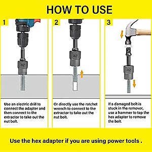 TOPEC Screw Extractor Set, 26 Piece Bolt Extractor Kit and Left Hand Drill Bit with Hex Adapter, Easy Out Stripped Lug Nut Remover Socket for Stripped, Damaged, Rounded-Off, Rusted Bolts, Nuts&Screws