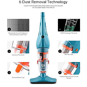 Deerma 2 in 1 Vacuum Cleaner, Handheld Lightweight Vacuum Cleaner with 13kpa Strong Suction Corded Upright Stick Vacuum for Hard Floor Car Pet Hair