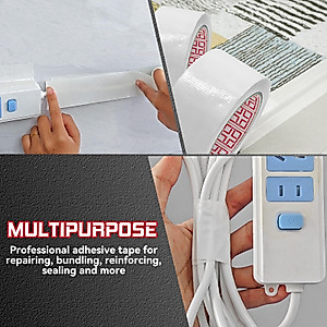 White Duct Tape Heavy Duty Waterproof, Strong Adhesive Duct Tape Bulk for Indoor Outdoor Use, 60 Yards x 2 Inch Total, Multi Purpose Home Repair, Flexible, No Residue and Tear by Hand