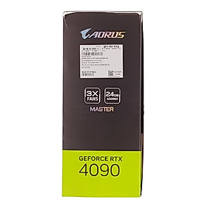 Gigabyte GeForce RTX 4090 AORUS Master 24GB Graphics Card - 24GB GDDR6X, 384bits, LCD Edge View, RGB Fusion, Core 2550Mhz, Metal Back Plate, DP 1.4, HDMI 2.1a, NVIDIA DLSS 3, GV-N4090AORUS M-24GD