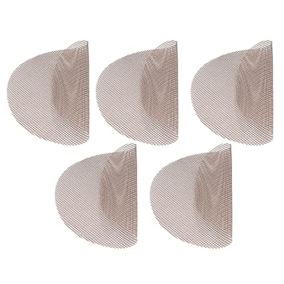 Garden kit 5Pcs High Temperature Resistant Barbecue Round Mat Reusable Non Stick BBQ Grill Grid Slice Pizza Mat 36cm Diameter(棕色)