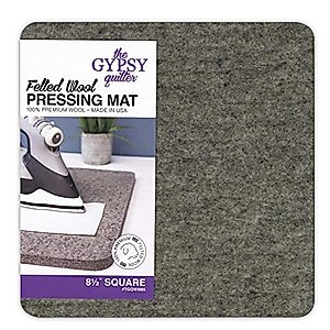 Gypsy Quilter Felted Wool Pressing Mat 8.5"x8.5"x0.5", Made in USA