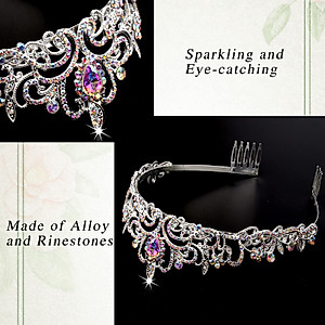 Tiaras Crown, KICOSY Crystal AB Rhinestones Tiaras and Crowns for Women Princess Tiara for Women the Crown for Girls Birthday Crowns for Women Birthday Tiara Princess Crowns and Tiaras for Girls