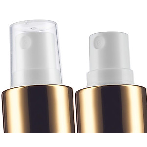 JUVITUS 4 oz Clear Natural Refillable Plastic Squeeze Bottle with Gold Metal Fine Mist Sprayer (12 Pack)