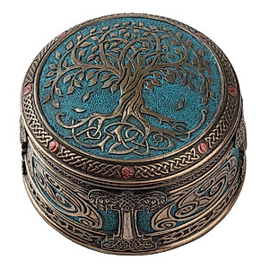 Veronese Design 4 Inch Spiritual Tree of Life Cold Cast Resin Bronze Finish Trinket Jewelry Box