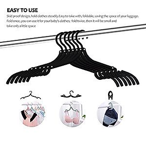 24 Pcs Travel Hangers - Portable Folding Clothes Hangers Travel Accessories Foldable Clothes Drying Rack for Trave (Black)