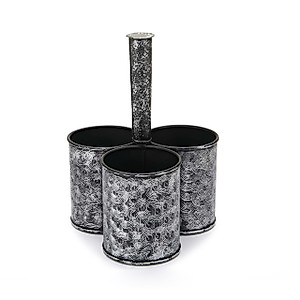 Mind Reader 3-Compartment Caddy Utensil Holder, Black