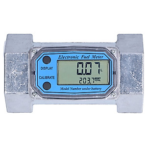 Turbine Flow Meter, 2in Digital LCD Display Flowmeter, 2.3V‑3.3V LLW‑50 Electronic Digital Flow Meter for Diesel Fuel Liquid Water Gas Oil