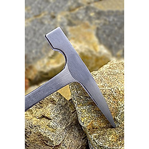 EFFICERE 22-Ounce All Steel Rock Pick Hammer with Pointed Tip, 11-Inch Overall Length | Essential for Geological Study, Rock Hounding, Prospecting, Mining, Fossil Dig, Masonry Related and Much More