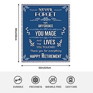 Retirement Gifts for Women Men 2022 Happy Retirement Throw Blankets Farewell Gifts for Teachers Dad Mom Coworkers Nurses Friends 50x60 Inch
