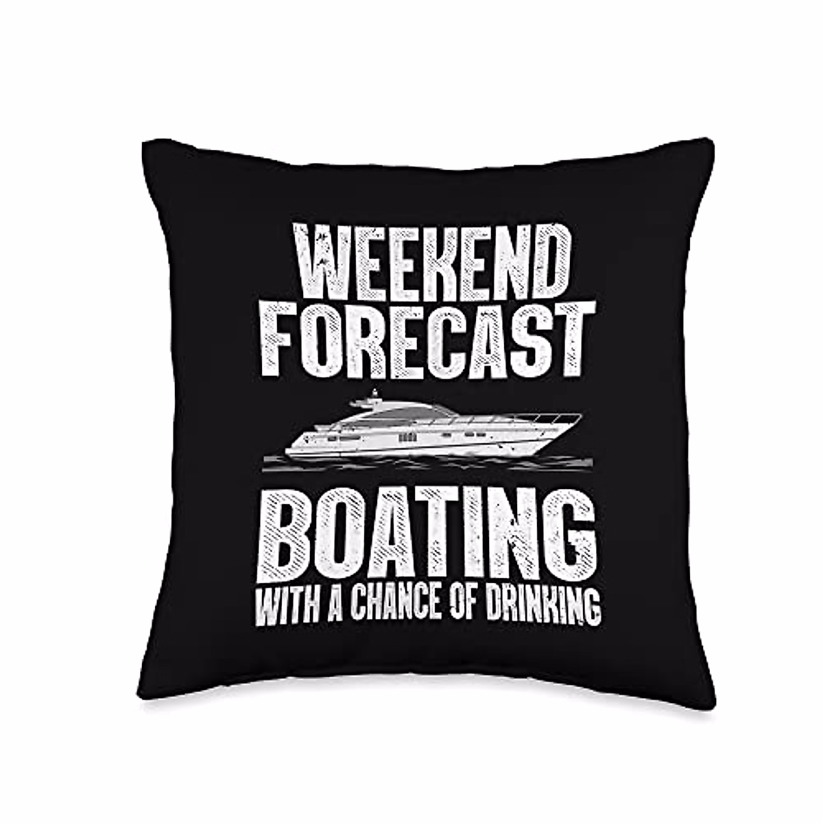 Yacht Boating Gift Boat Accessories & Boater Stuff Cute Drinking Art for Men Women Boating Pontoon Captain Throw Pillow, 16x16, Multicolor