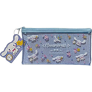 FRIEND Sanrio Cinnamoroll Flat Vinyl Glitter Pouch 20×10 cm Zipper Pen Accessories Case Bag (Happy)