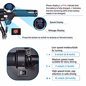 TopMate ES32 Electric Scooter 3 Wheels Foldable Trike with Seat for Adults, Light Weight Mobility Scooter with Reverse Function and Key Switch, 10 Inch Pneumatic Tires Tricycle for Commute and Travel