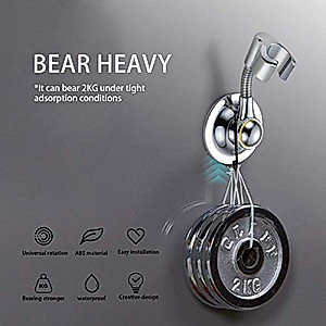 Bafeel Shower Head Holder Suction Cup Handheld Bracket Adjustable Height Shower Holder, Multi-Directional Removable Wall Mounted Suction Bracket