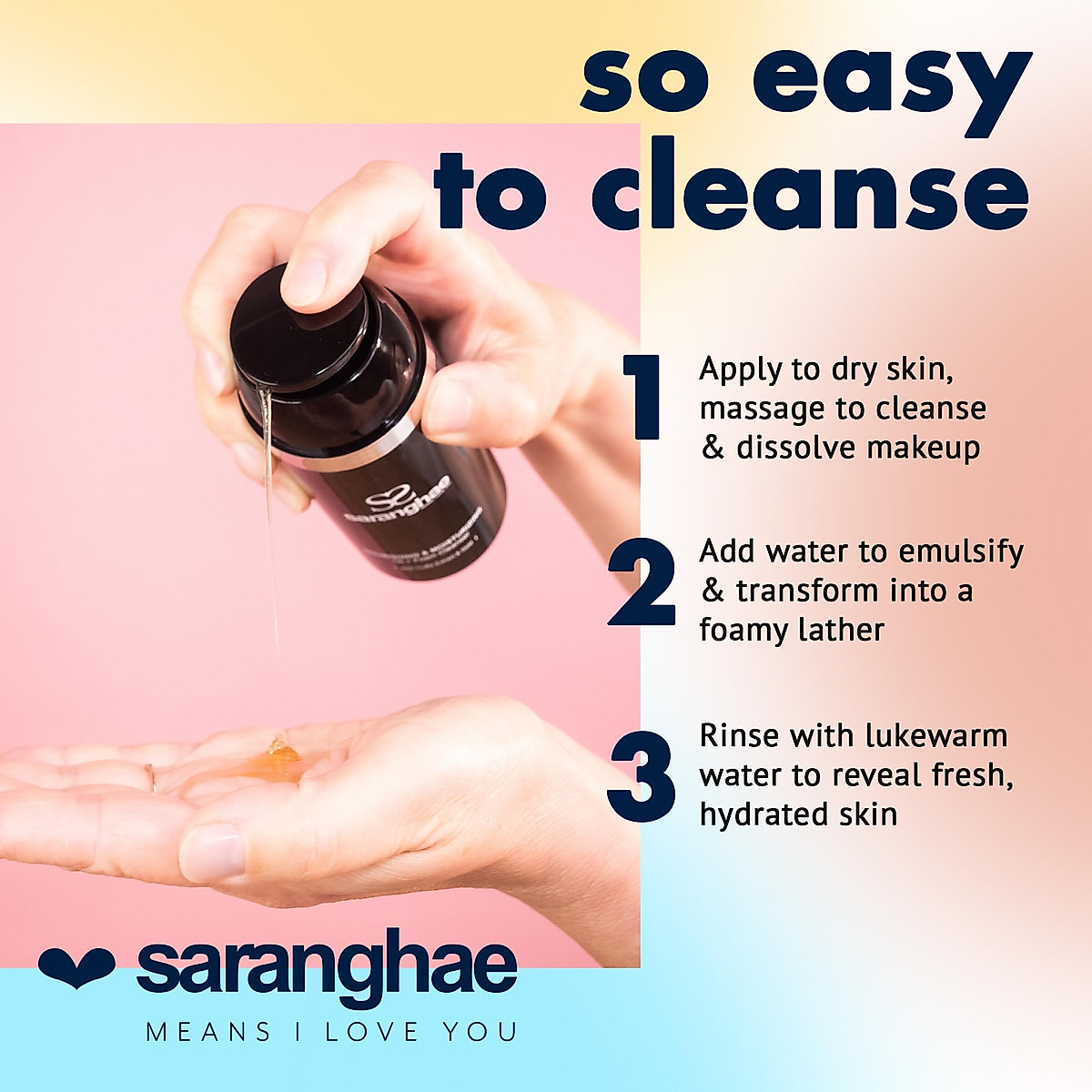Saranghae Premium Oil Cleanser for Face, Calendula Korean Cleansing Oil to Foam Face Wash - Hydrating Makeup Remover and Cleanser for Clean, Firm Skin - 3.88 Ounce(110ml)