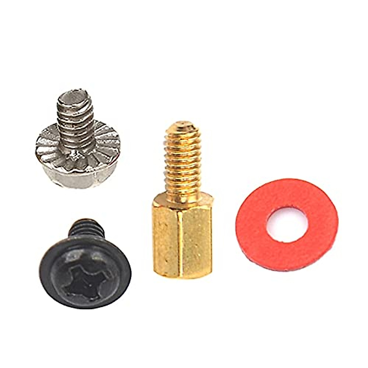 Connectors (20x Screw+20x Motherboard Riser +20x Washer) 6.5mm 6-32-M3 Computer Golden Motherboard Riser+Screws + Red Washers 34YD - (Color: 2)