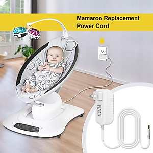 UAUSE 12V 3A Replacement for 4moms mamaroo Power Cord,for 4moms mamaroo 2/4,Rockaroo Baby Swings Charger,Compatible with mamaroo 2015 Infant Seat Bouncer (6.4Ft Length)