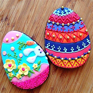 Easter Egg Cookie Cutter Set - 4 Piece - 4", 3 3/8", 2 1/2", 2" - Egg Shaped Cookie Cutters, Stainless Steel Biscuit Pastry Cutters