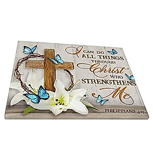 WALLOHERE Scripture Wall Art Christian Religious Wall Decor Canvas Prints Floral Wall Art Butterfly Painting Christ Faith Spiritual Posters Artworks Decor Framed For Living Room Bedroom Ready To Hang16 inches x20 inches , 16x20in