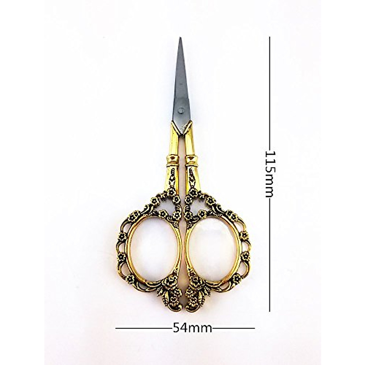 Yueton Vintage Europea Style Plum Blossom Needlework Embroidery Scissors (Gold)