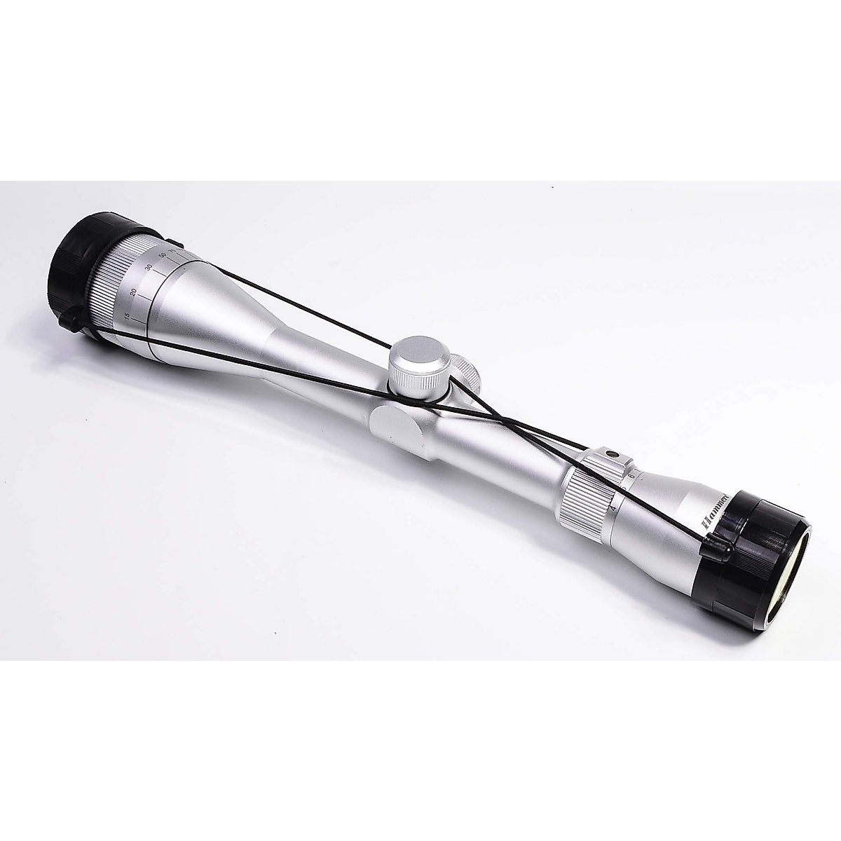 Stainless Silver Chrome Rifle Scope 3-9x40 AO Parallax Adjustable Objective with See-Thru Weaver Base Scope Rings