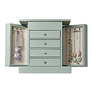 Hives & Honey Layla Blue Jewelry Box, Jewelry Organizer, Mirror Jewelry Chest