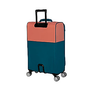 it luggage Duo-Tone 31" Softside Checked 8 Wheel Spinner, Peach/Sea Teal