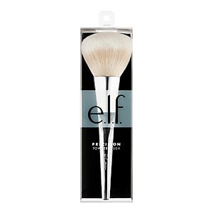 e.l.f. Precision Powder Brush for Detail Application, Synthetic, Silver