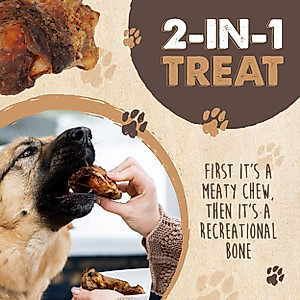 Mighty Paw Naturals Dog Bones - Cow Knee Caps & Knuckle Bones for Dogs (8 Pack) | 100% Natural Beef Knee Caps & Knuckle Bones, Beef Bones for Dogs, Meaty Dog Bones