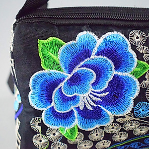 Handmade Embroidered-Cute Mini Canvas-Crossbody Bag Coin Purse Cell phone Pouch for Women (apple violet)