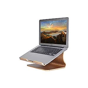 SAMDI Wood Laptop Stand for Desk,Laptop Holder Stand,Wooden Cooling Computer Holder,Suitable for Most laptops Heat Dissipation Shelf (Walnut)