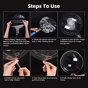 RUBFAC Bobo Balloons 12pcs, 36 Inch Bubble Balloons Clear Bobo Balloons, Large Transparent Balloon for Stuffing Wedding Birthday Party Decorations