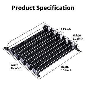 Soda Can Organizer for Refrigerator, Self-Pushing Drink Organizer for Fridge,Width Ajustable Beverage Pusher Glide Pantry Holds up to 25/30 Cans Black