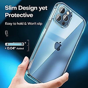 TAURI 5-in-1 Designed for iPhone 12 Pro Max Case, [Non-Yellowing] with 2 Screen Protectors + 2 Camera Lens Protectors, Shockproof Slim Phone Case 6.7 Inch, Drop Protection, Clear