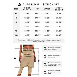 Aurgelmir Knee Length Womens Golf Tennis Skirts with Capri Legging Athletic Running Outdoor Workout Skorts with Pocket