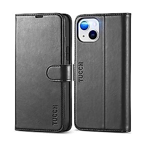 TUCCH Case for iPhone 14 Plus Wallet Case, [RFID Blocking] 4 Card Holder Stand [Shockproof TPU Interior Case] PU Leather Magnetic Protective Flip Cover Compatible with iPhone 14 Plus 6.7" 2022, Black