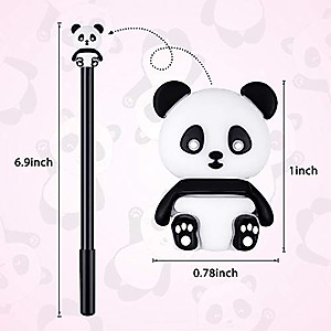 Zonon 20 Pcs Cute Panda Pens Animal Gel Ink Pens Cartoon Panda Writing Pens, 0.5 mm Kawaii Black Ink Pens for School Office Home Student Kids Present