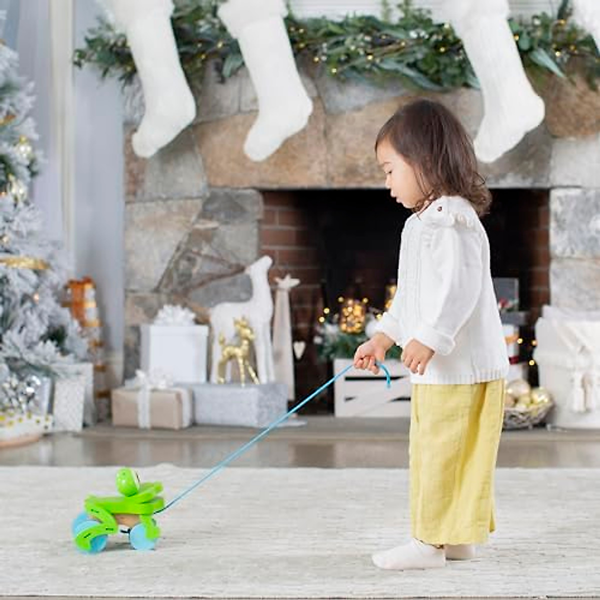 Melissa & Doug First Play Frolicking Frog Wooden Pull Toy - Developmental Duck Pull Toy For Toddlers Ages 1+