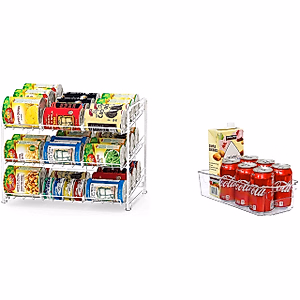 Simple Houseware Stackable Can Rack Organizer + Kitchen Bin Organizer