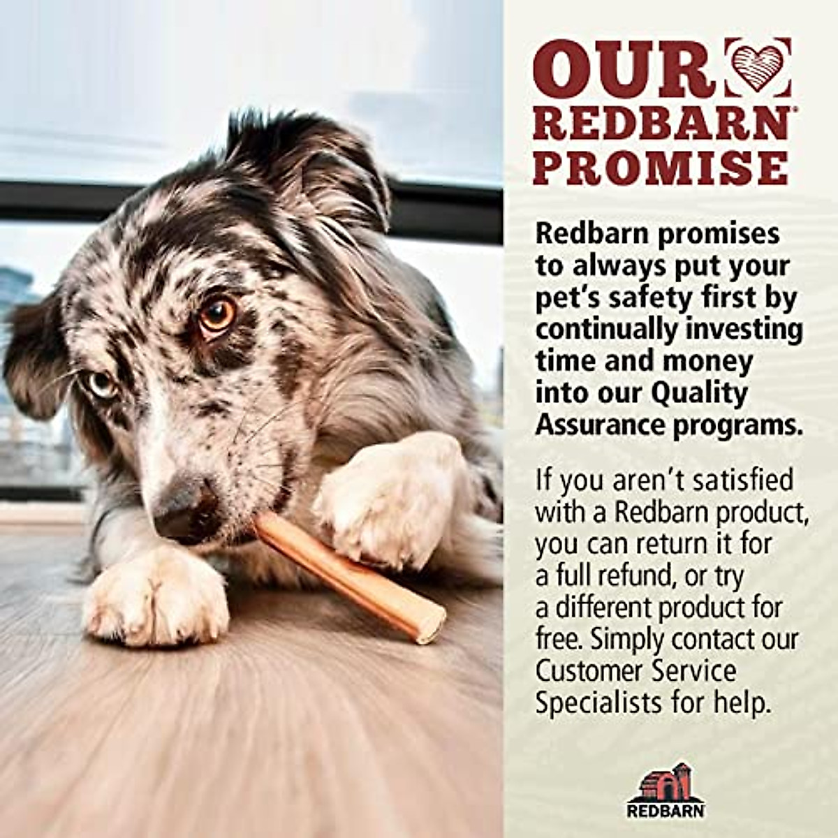 Redbarn All-Natural Large 12” Beef Collagen Sticks for Dogs - Long Lasting Low-Odor Alternative to Traditional Rawhide & Bully Sticks - Supports Healthy Joints, Skin, & Coat - 3 Pack