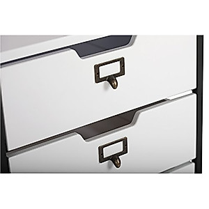 Sew Ready Charcoal/White 27" H 3-Drawer Mobile Storage Organizer Cart for Bathroom, Kitchen, Crafts, Home Office or Laundry Rooms