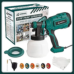 WIBENTL Paint Sprayer, 700W HVLP Electric Paint Gun, with 6 Copper Nozzles & 3 Patterns for Home Interior and Exterior, Furniture, Fence, Walls, DIY Works, Ceiling WSG10A