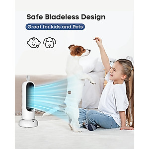 HOMETOP 12'' Tower Fan, Desk Fan with 3 Speeds and 70° Oscillation, Portable and Compact, Quiet Cooling Fan for Home Office Desktop Fan