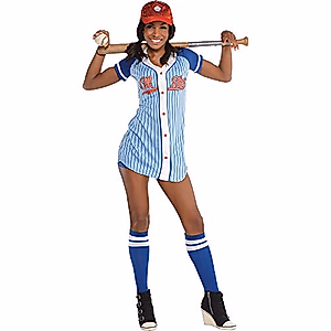 Amscan Adult Baseball Babe Costume Kit - Medium (6-8), Multicolor - 1 Set